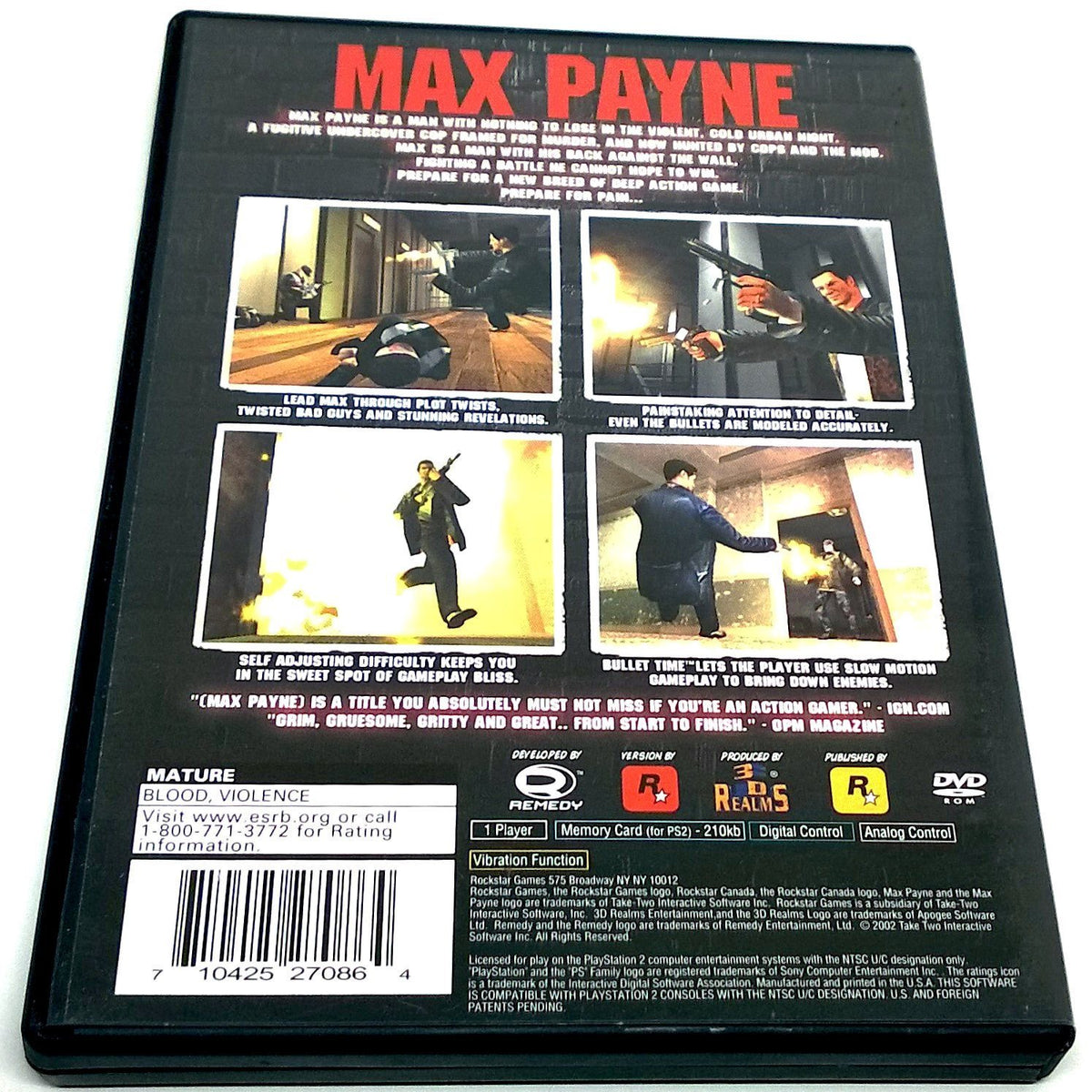 Max Payne for PlayStation 2 (PS2)
