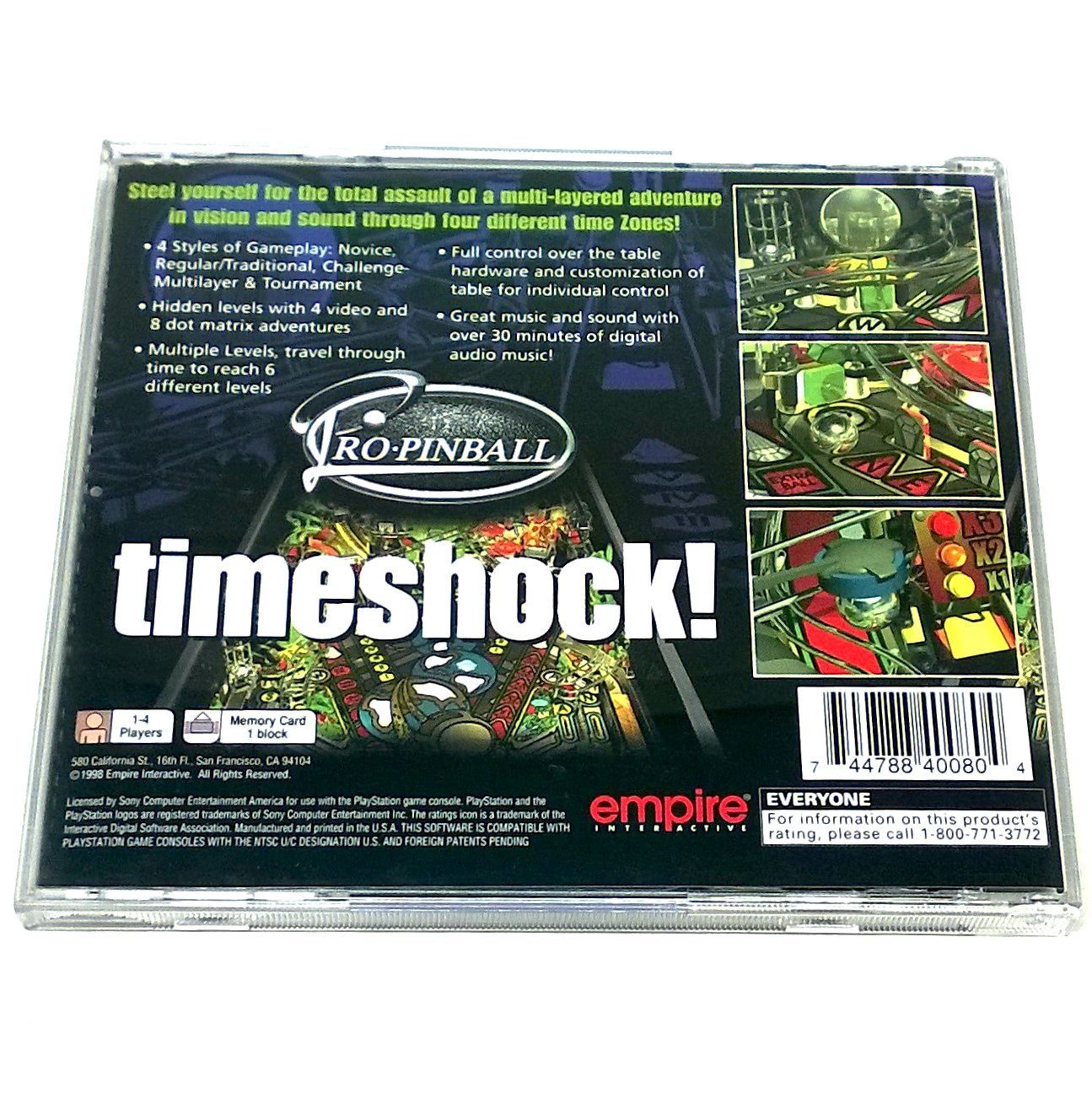 Pro Pinball: Timeshock! for PlayStation (PS1)